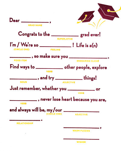 Mad Lib Graduation – Good Paper